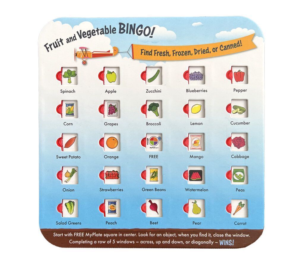 Fruit and Vegetable (FNV) Bingo Card – Fresh Baby | Nutrition Education ...