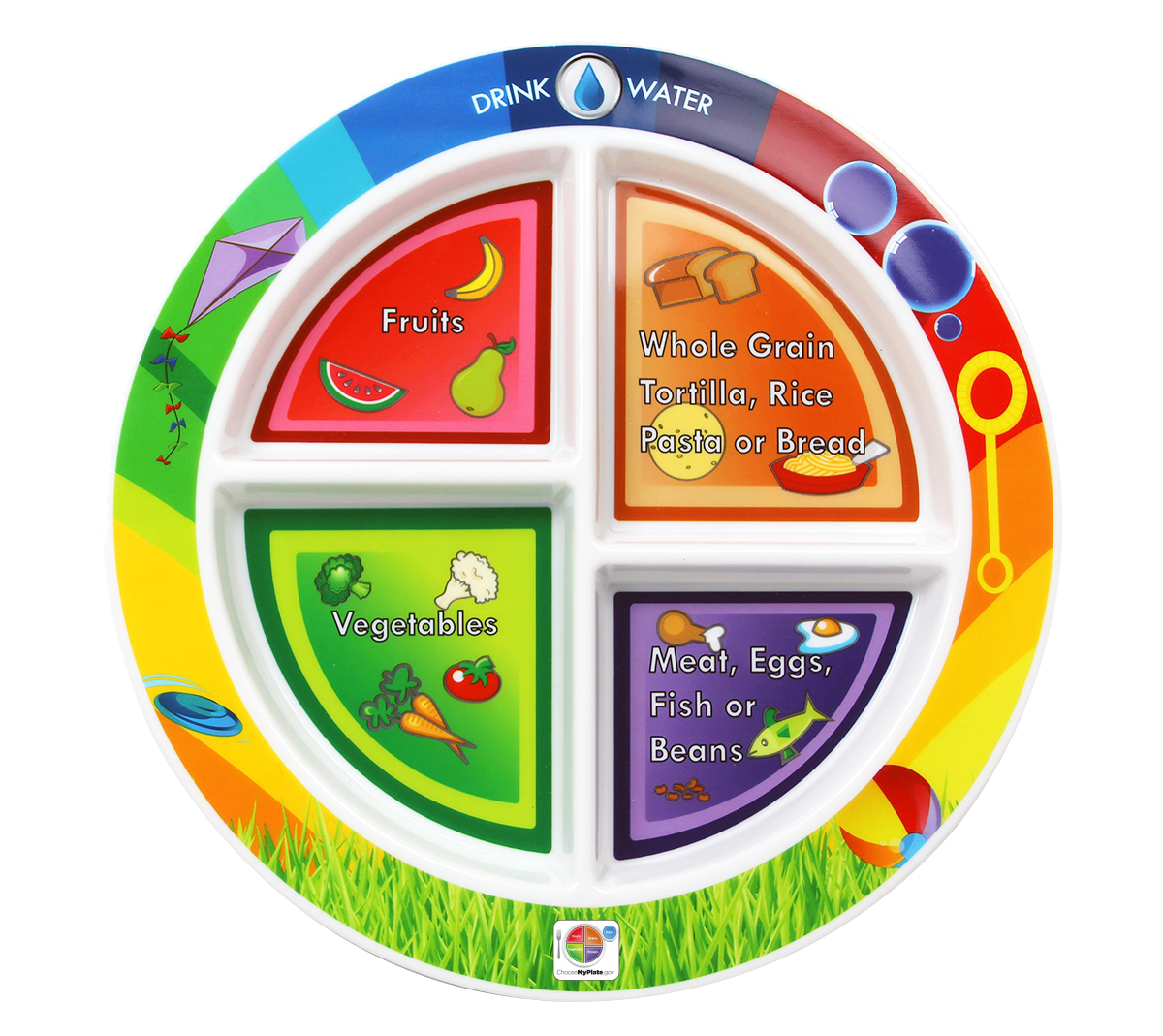7 Kid s 4 Section MyPlate Fresh Baby Nutrition Education Physical Activity Products